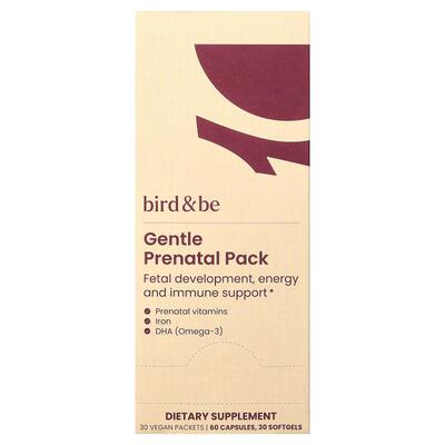 Bird and Be,Gentle Prenatal Pack, 30 Vegan Packets