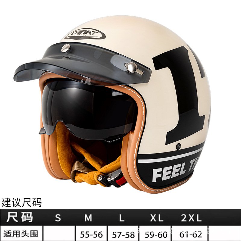 热销外贸DOT四分之三盔摩托车男女3/4骑士踏板机车巡航复古头盔
