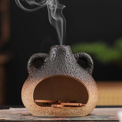 秘鲁圣木香炉鼠尾草雪松小壁炉家用室内熏香香薰炉陶瓷燃烧香托盘