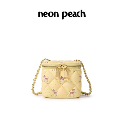 NEON PEACH霓桃原创设计缎带系列小鹿波点斑比方糖盒子迷你化妆包