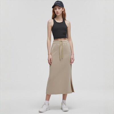 Casual Maxi Skirts for Womens High Waist Trendy Drawstring S