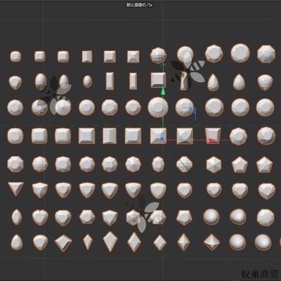 百款钻石 宝石c4d/犀牛/OBJ/3dmax/SU/maya/stp/fbx/blender模型