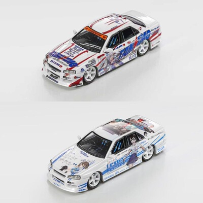 MORTAL 深圳九州会场限定 1:64日产 ER34 URAS套件 痛车 合金车模