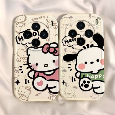 凯蒂猫帕恰狗vivox100手机壳新款x80pro可爱X90Sx70硅胶外壳x60/x50全包防摔套x27男女X30卡通x23x21a情侣x20