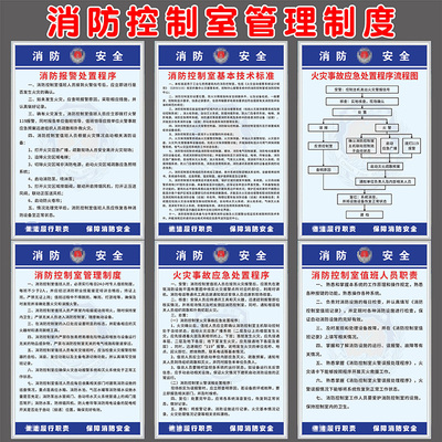 消防控制室火灾事故报警应急处置程序流程图值班室人员职责制度消