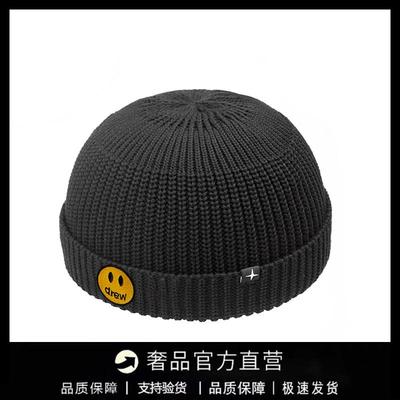【一折专区】DREW SEEW 笑脸秋冬季薄款瓜皮帽男女款毛线帽针织帽