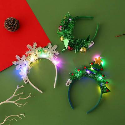 Christmas Hairband Luminous Crutch Headband Christmas Tree H