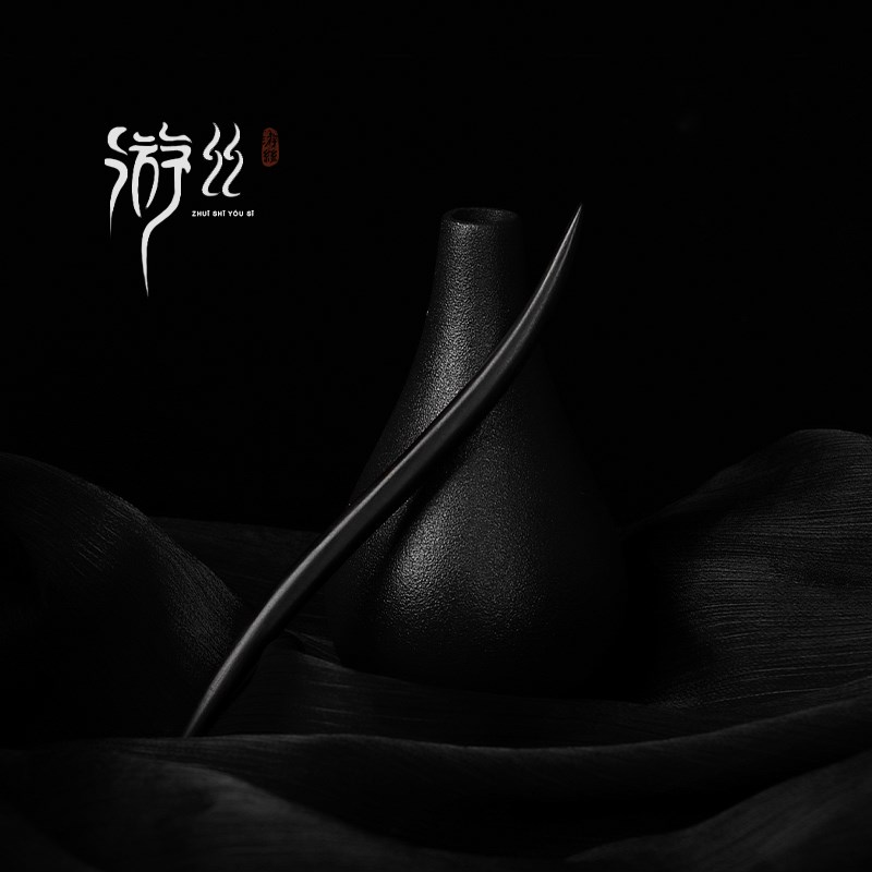 发圈发网高级感檀木发簪设计手工绿檀黑檀簪子日常盘发挽发木质簪