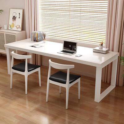 全实木大书桌客长条桌子电家用简FJX#DB01约双人学习写约字桌简脑