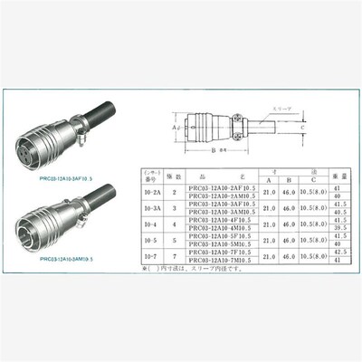 现货TMW多治见连接j器PRC03-12A10-5F10.5母头TAJIMI插头03-12-10