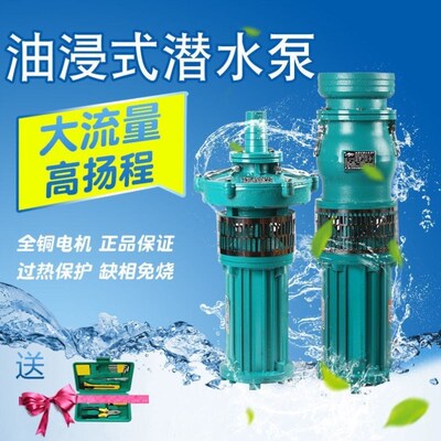 上海QY充油式潜水泵高扬程38z0V大流量油浸泵人民工业农用灌溉