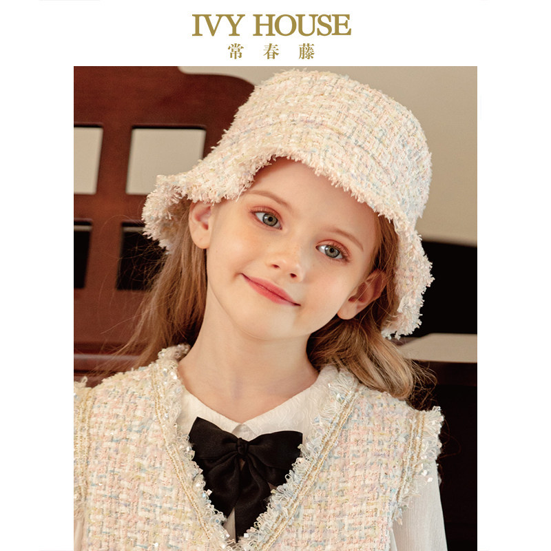 IVY HOUSE常春藤儿童装女童帽子春季款小香风渔夫帽时尚洋气