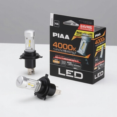 PIAA前灯/雾灯用LED 4000K白光 Dual 12V/24V通用 19W 2600lm H4