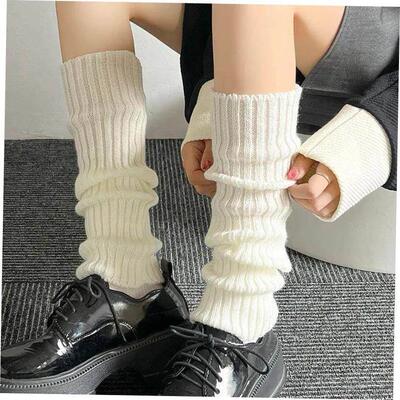 Womens White Leg Warmers Lolita Goth Hand Warmer Fashion Y2