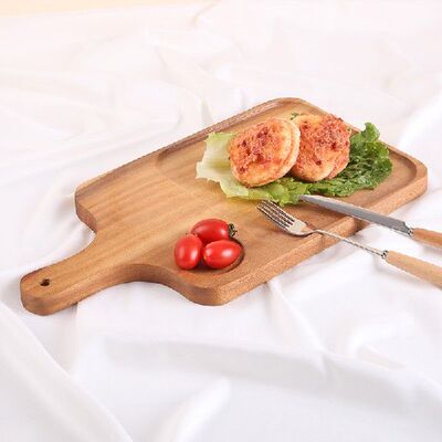 极速Acacia woojd fast food tray with handle pizza tray fruit