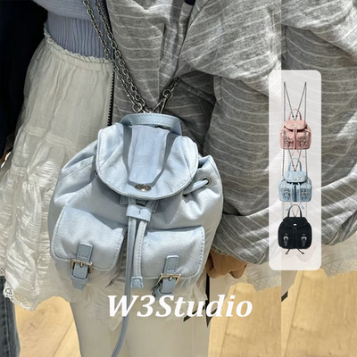 26春夏韩国小众TheBarnnet八奶迷你丝绒双肩包链条ins甜美小背包