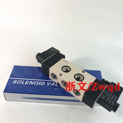 精品电磁阀4M420-15 4M4x2015A B二位五通板式换向阀四分G1/2