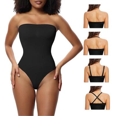 Strapless Bodysuit Women Removable Tummy Control Seamless