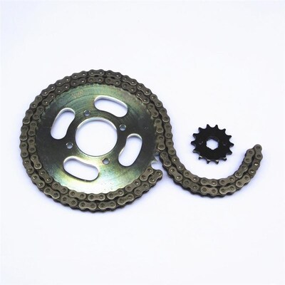 摩托车配件适用铃木钻豹HJ125K-3/3AJ链条链盘链轮大小齿飞三件套