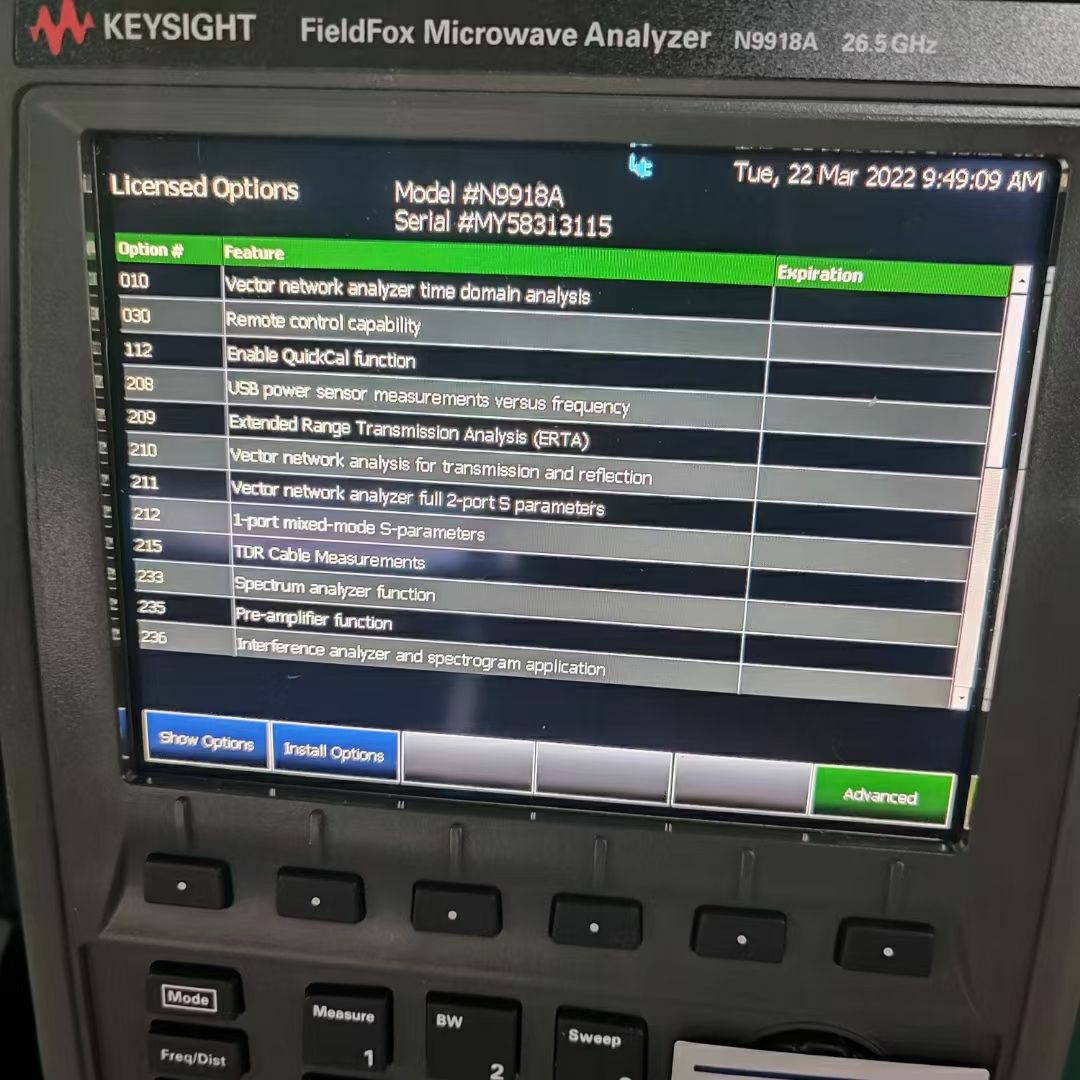 是德N9918A 26.5G手持式微波分析仪含频谱,网分,功率计选件