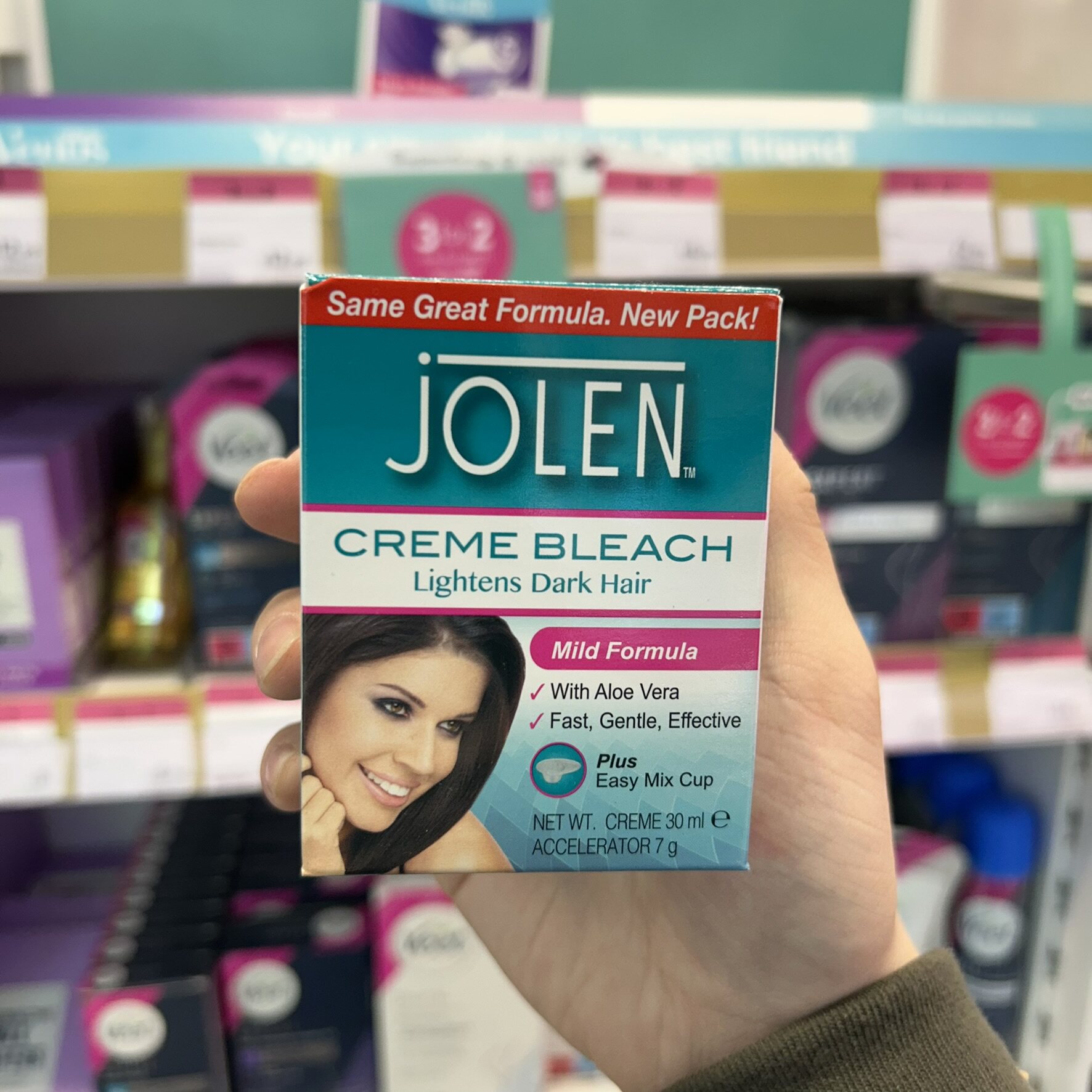 英国原装Jolen漂眉膏漂胡剂温和芦荟低敏淡化眉毛汗毛唇毛胡子