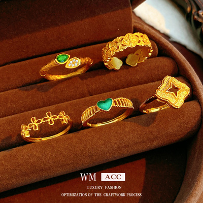 复古宫廷风锆石水滴开口戒指