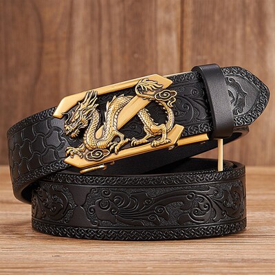 极速3.5cm Fashion Embossing Reztro Male Belts for Men Busine