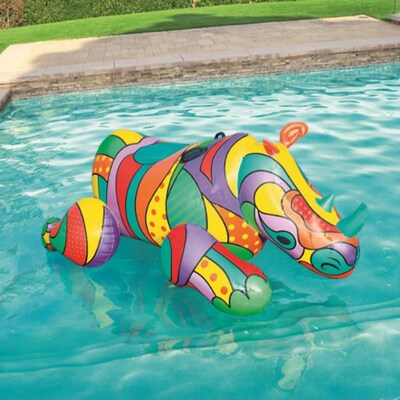 Giant Inflatable Rides on Rhino Pool Floats Full Printing An