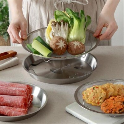 韩国直邮代d购cookever304不锈钢滤油盘碟托盘洗菜水果控水盘4个