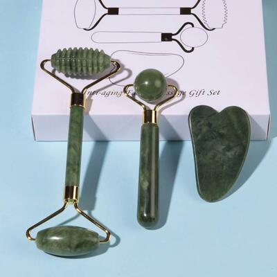 Face Massager Roller Gua sha Jade Store Scraper Roller massa