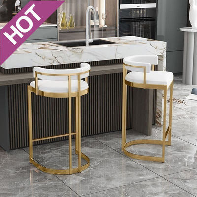 zsr【高回弹海绵填充】吧台椅高脚凳铁艺家用靠背吧凳弯板北欧轻