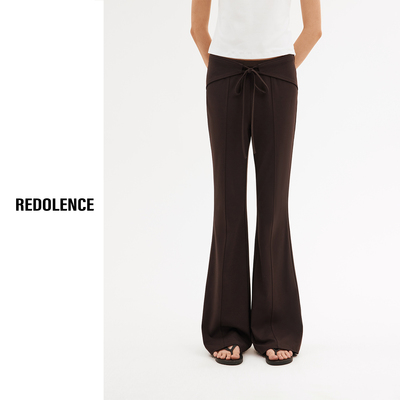 绑带喇叭裤女修身显瘦复古时髦