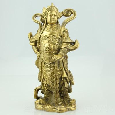正品铜蓝像佛 韦陀菩萨 关公黄佛像 武财神 佛堂供奉伽护法桌面摆