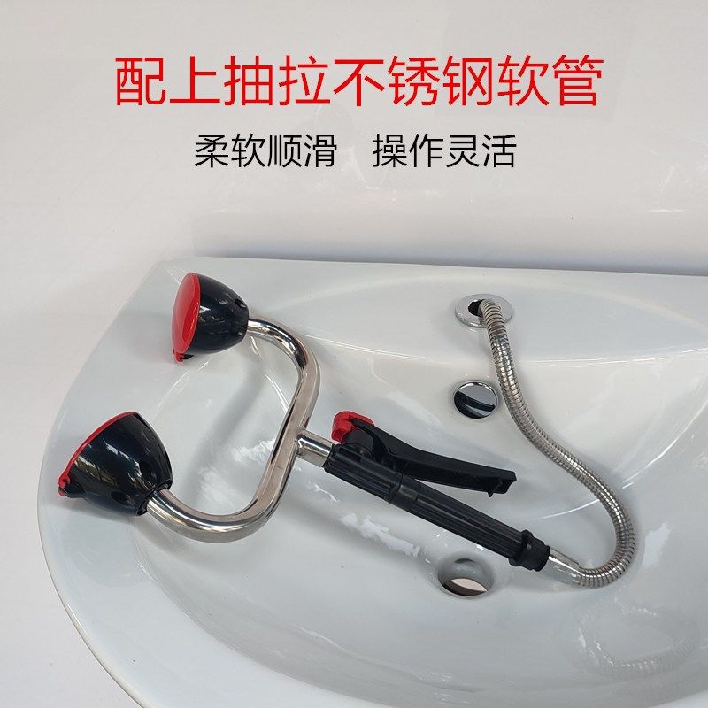 实验室洗眼器单口双口工业用台式移动喷淋紧急壁挂手持喷头抽取式