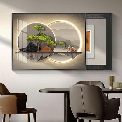 简约电表箱装饰画新中式配电箱弱电闸遮挡挂画开关盒壁画现代艺术