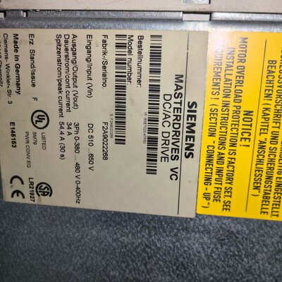 议价MasterDrives VC变频器，型号6SE-70可维修