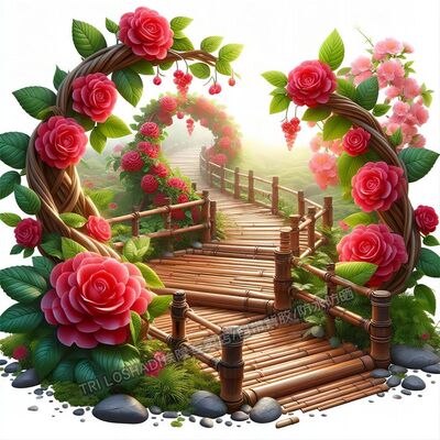 一路繁花前程似锦3D效果贴画自粘墙面门窗装饰遮丑花路鲜花贴画纸