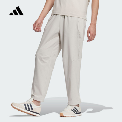 adidas阿迪达斯新款2025夏男梭织运动休闲宽松舒适健身长裤JZ8398