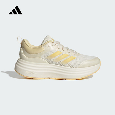 adidas阿迪达斯女超轻缓震回弹厚底运动休闲跑步鞋「轻云鞋JQ9634