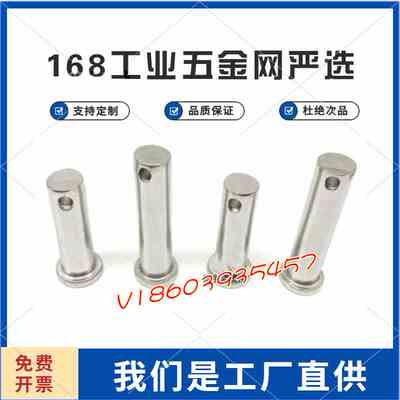 304不锈钢销轴销钉平头带孔销GB882M3M4M5M6M8M10M12M141M6M18M20