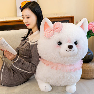 2026新款博美犬公仔毛绒玩偶可爱布娃娃女生儿童礼物萌宠装饰品