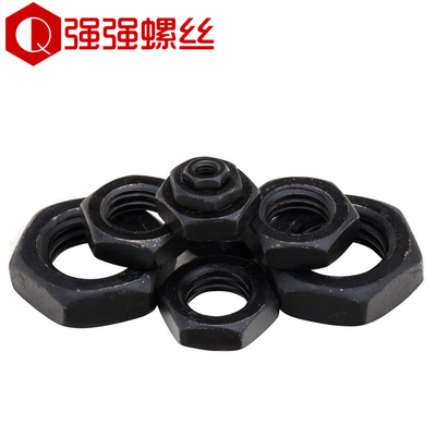 8.8级GB6173细牙薄螺母8级发黑细牙螺母M8M10M12M14M16M20M24-M56