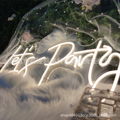 LED霓虹灯Let'sParty生日派对