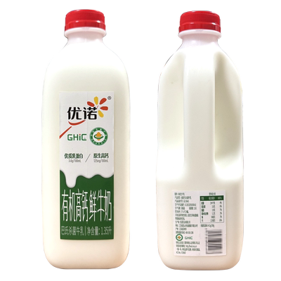 优诺有机高钙鲜牛奶1.35L/桶