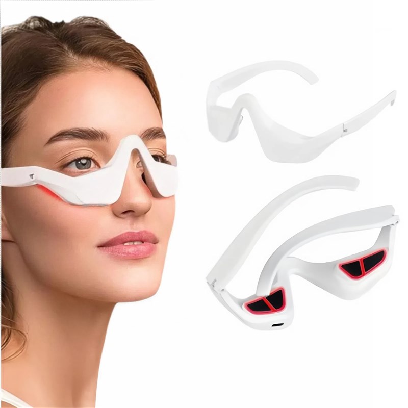 ai眼镜眼部热敷红光去眼袋眼霜导入仪按摩器美眼黑眼圈润眼护眼仪