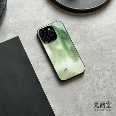 「烟雨孤舟渡」壳语堂新中式适用苹果iphone16Promax手机壳14Pro/15防滑华为安卓全包玻璃高级感小众手机壳