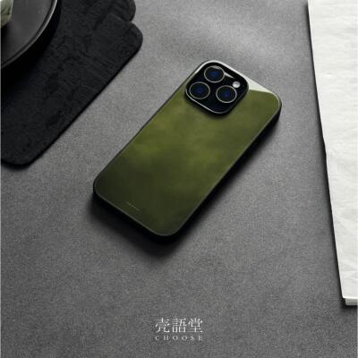 「莺羽松茶」壳语堂新中式适用iphone16pro苹果iphone16玻璃壳16promax防滑15pro苹果13手机壳14pro/13mini壳