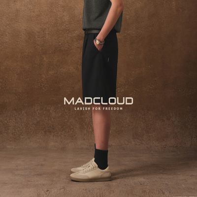 Madcloud薄款透气五分裤短裤男