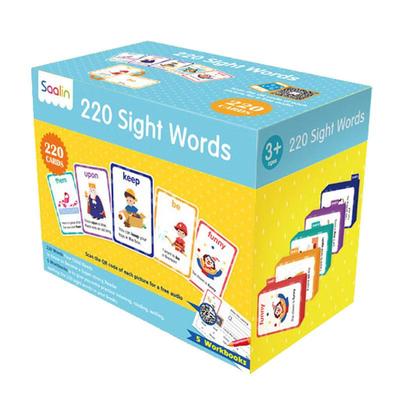 莎林儿童早教高频词单词卡220个SightWords闪卡幼儿英语词汇卡