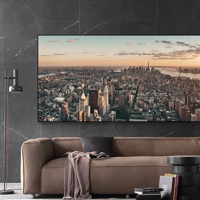 客厅沙发背景墙装饰画纽约城市风景挂画大尺寸建筑摄影房间墙画